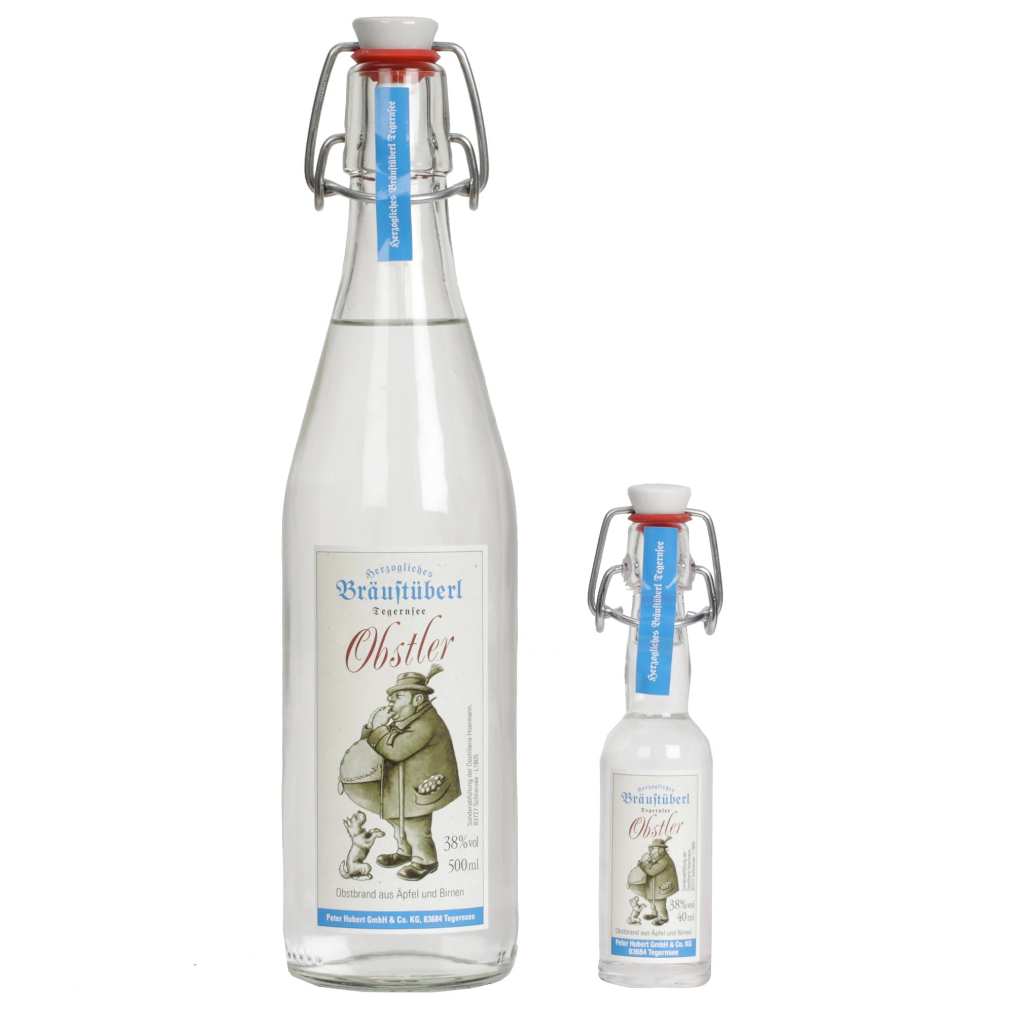 Bräustüberl Obstler in der Bügelflasche – Bräustüberl Tegernsee